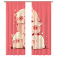 Cute Pig Sheer Window Curtains for Living Room Kitchen Bedroom Tulle ...