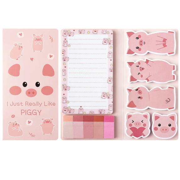Cute Pig Sticky Notes-I Just Really Like PIGGY Self-Stick Writing Memo ...