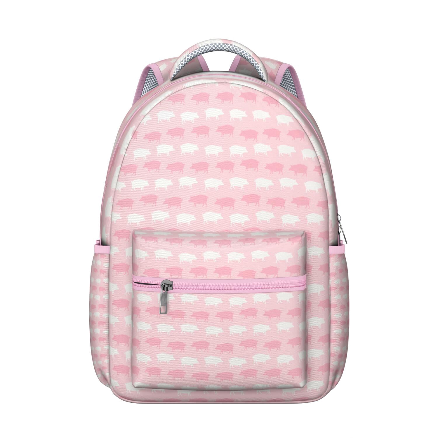 Cute Pig Student School Backpack Cartoon Farm Animal Watercolor Bookbag ...