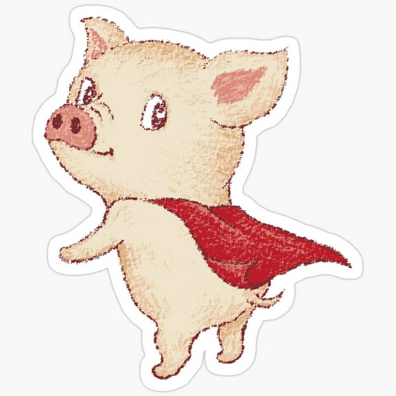 DOPASTICKER Cute Pig Superhero Gift You - Phone Stickers, Waterproof ...