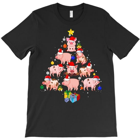 Cute Pig With A Christmas Tree And Ornament Funny Xmas Merry Pigmas ...