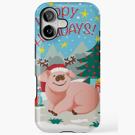 Cute Pig With Gifts Joyful Christmas Celebration for iPhone 17 11 12 13 ...