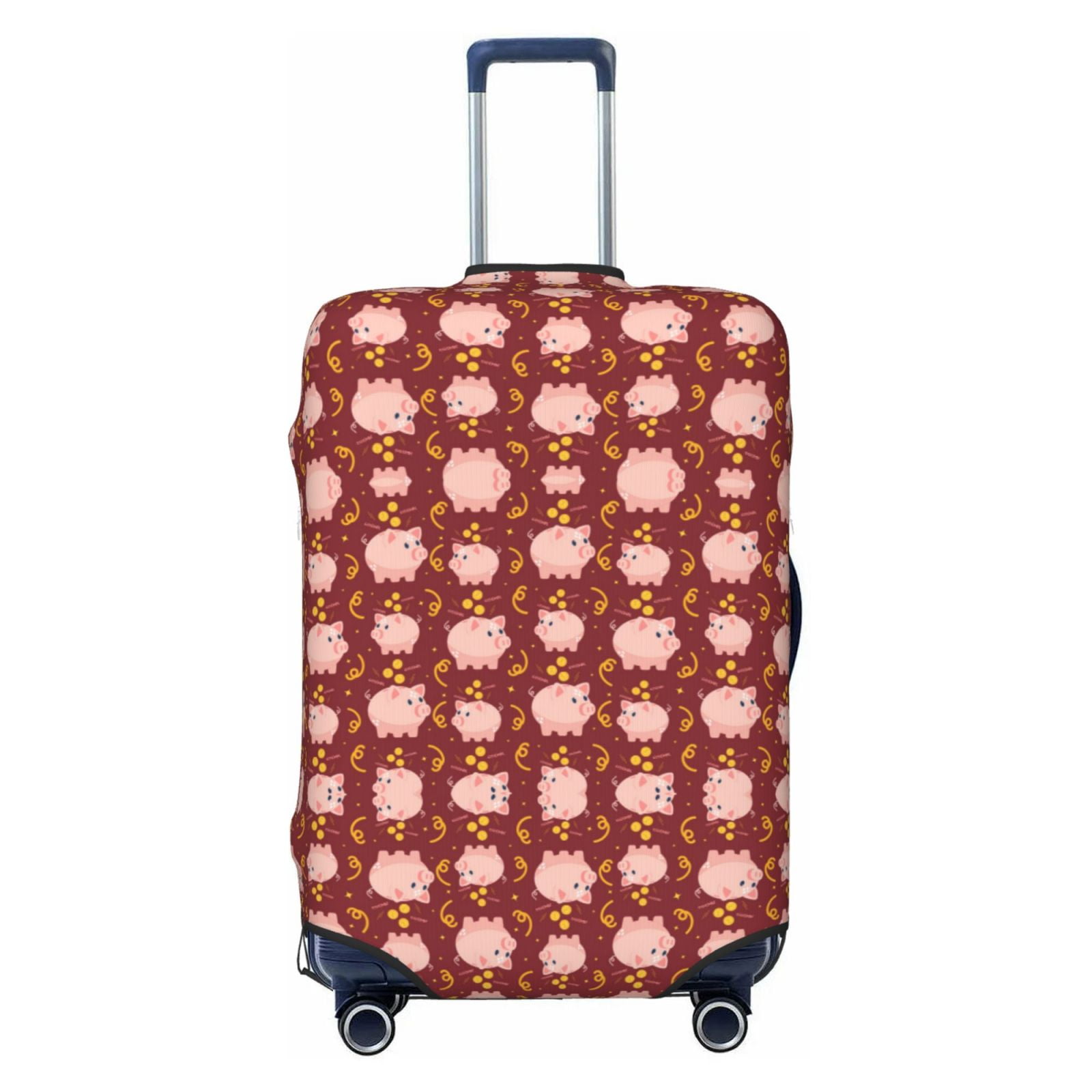 Cute Pig with Coins Luggage Cover Anti Scratch, Elastic Suitcase ...