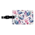 Cute Pigeons Hearts Watercolor Faux Leather Travel Luggage Tag ...