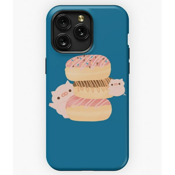 Cute Piggy Loves Donuts Design M262 Phone Case for iPhone 17 16 15 14 ...