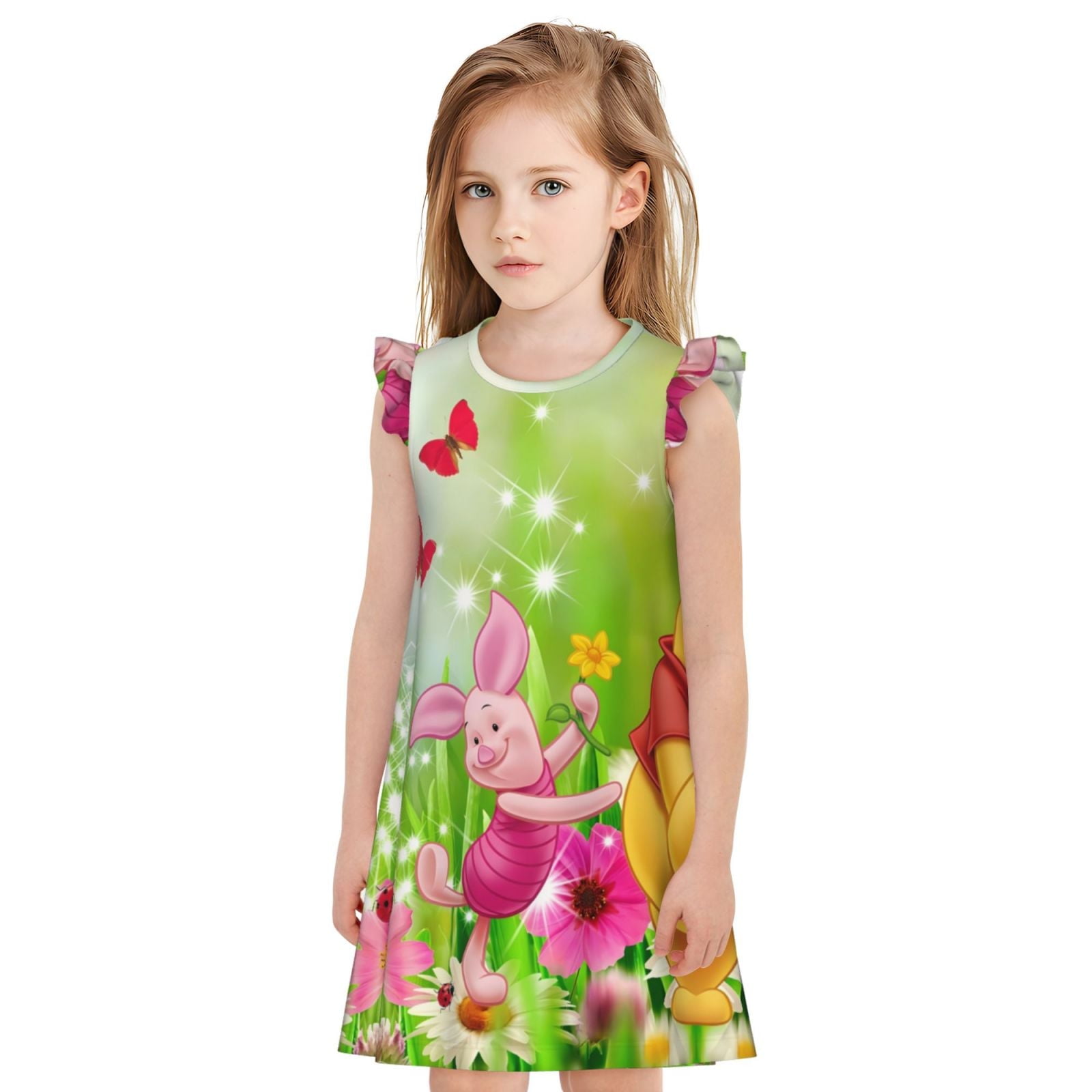 Cute Piglet Girls Nightgowns Pajamas Dress Short Sleeve Pjs for Kids XL ...