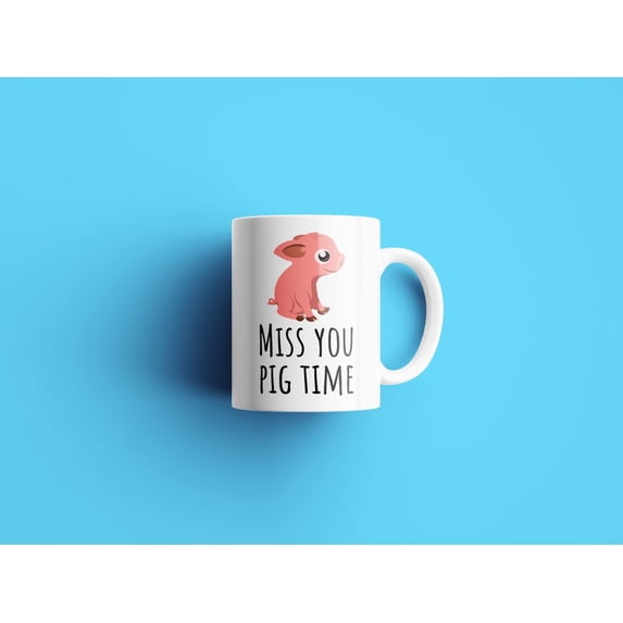 Cute Piglet Mug VaL1entine's Day Pig Gif Annrsary Gift Miss You Pig ...
