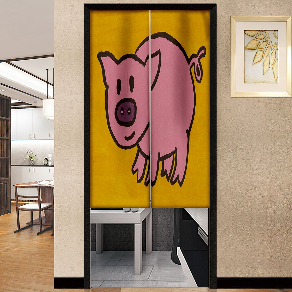 Cute Pigs Animals Outdoors Door Curtain Nose Animal Ears Bedroom ...