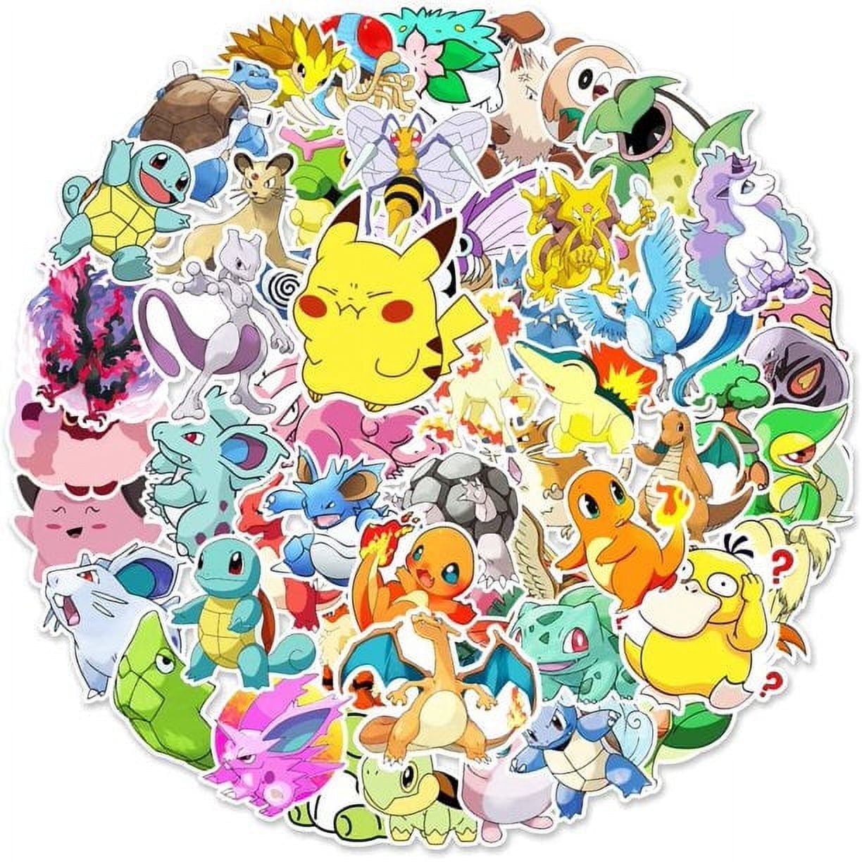 Cute Pikachu Cartoon Stickers - 50 Pcs Kawaii Stickers - Anime Pokemon ...