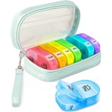 Cute Pill Organizer 2 Times a Day, PU Leather Pill Case for Women ...