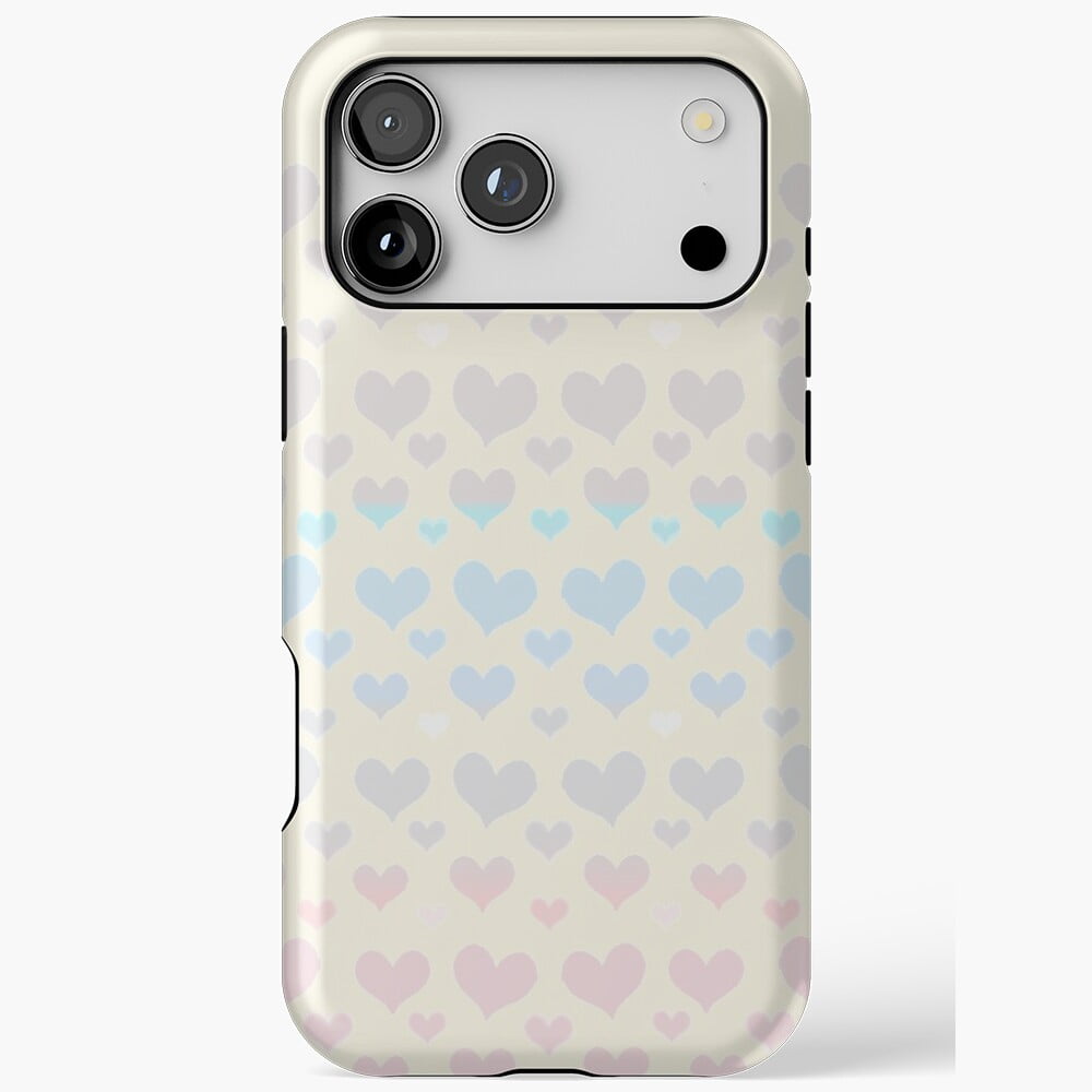 Cute Pink Blue Rainbow Heart Clouds iPhone Case 11 through 17 Pro Max ...