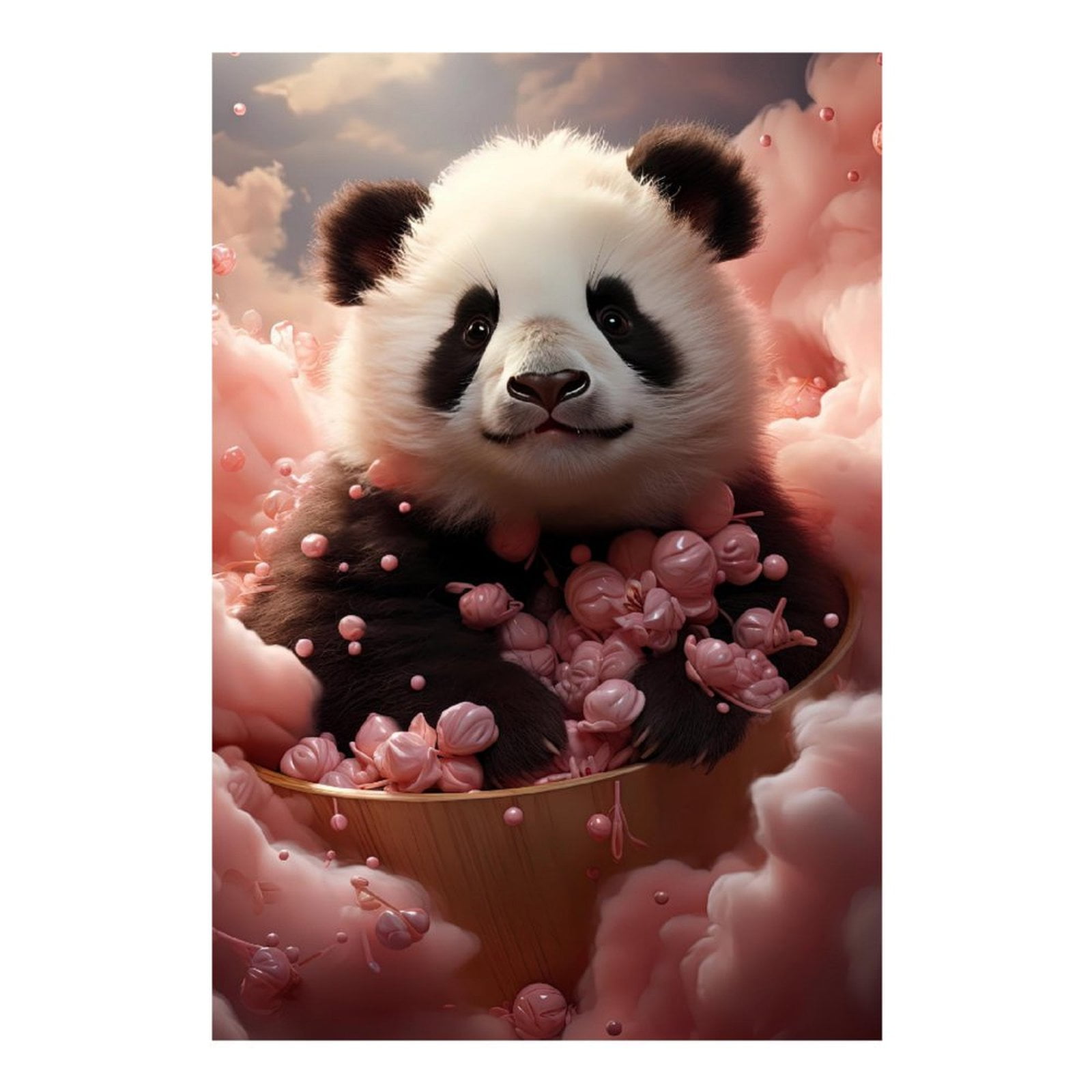Cute Pink Cloud Panda Diamond Painting Kits for Adults, DIY 5D Full ...