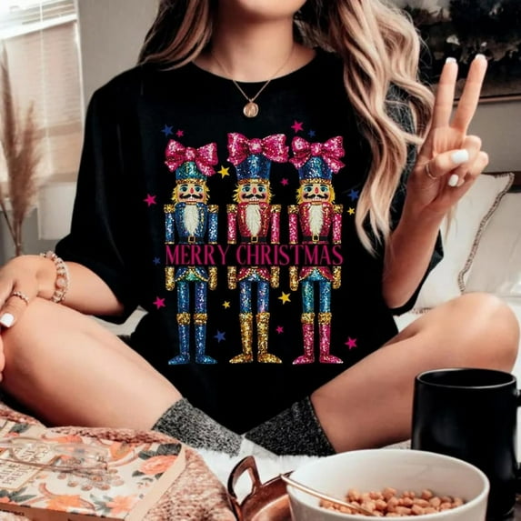 Cute Pink Coquette NutC1racker Merry CH1Ristmas T-S1Hirt, R H1oliday ...