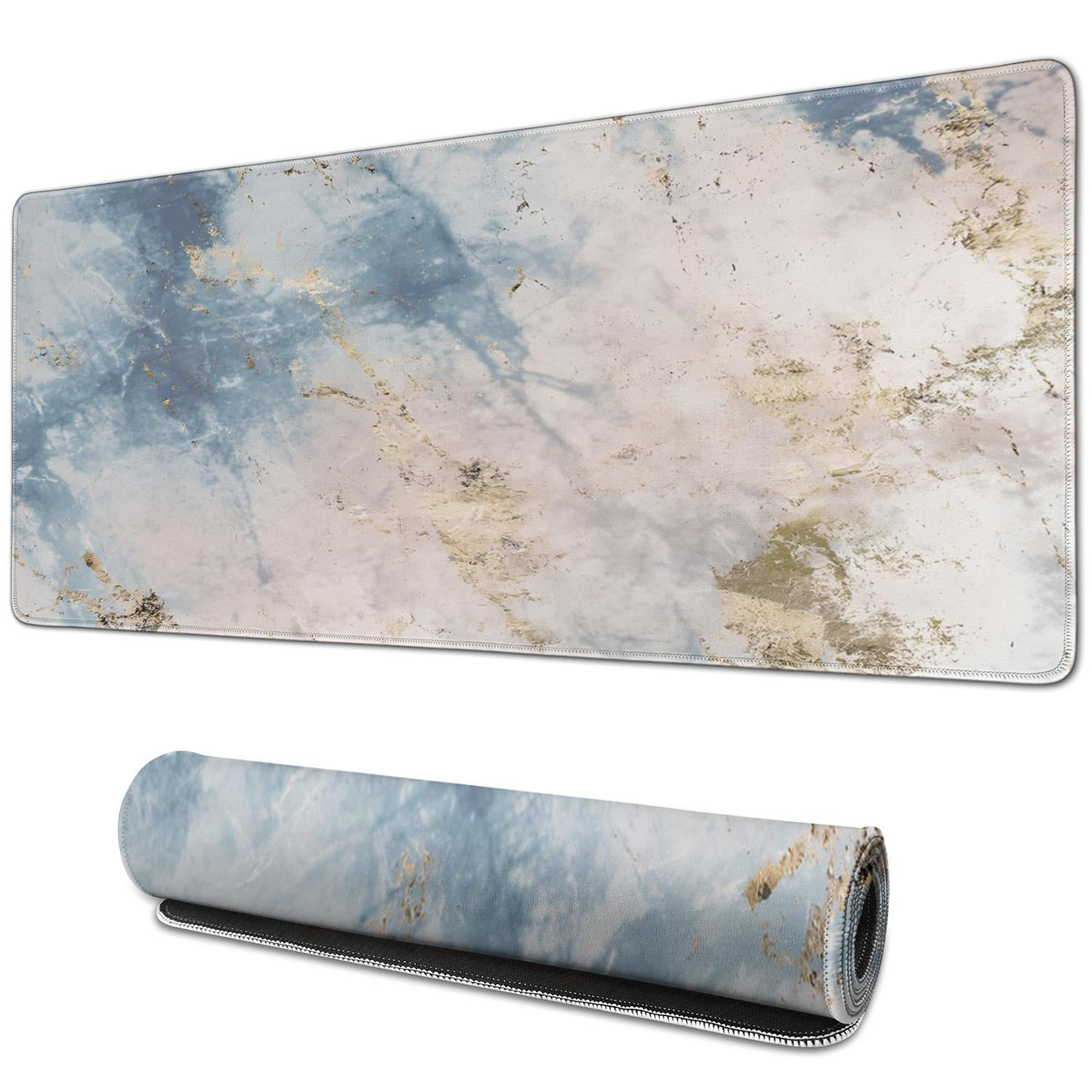 Cute Pink Desk Mat with Gold Marble Design - Large Mouse Pad & Laptop ...