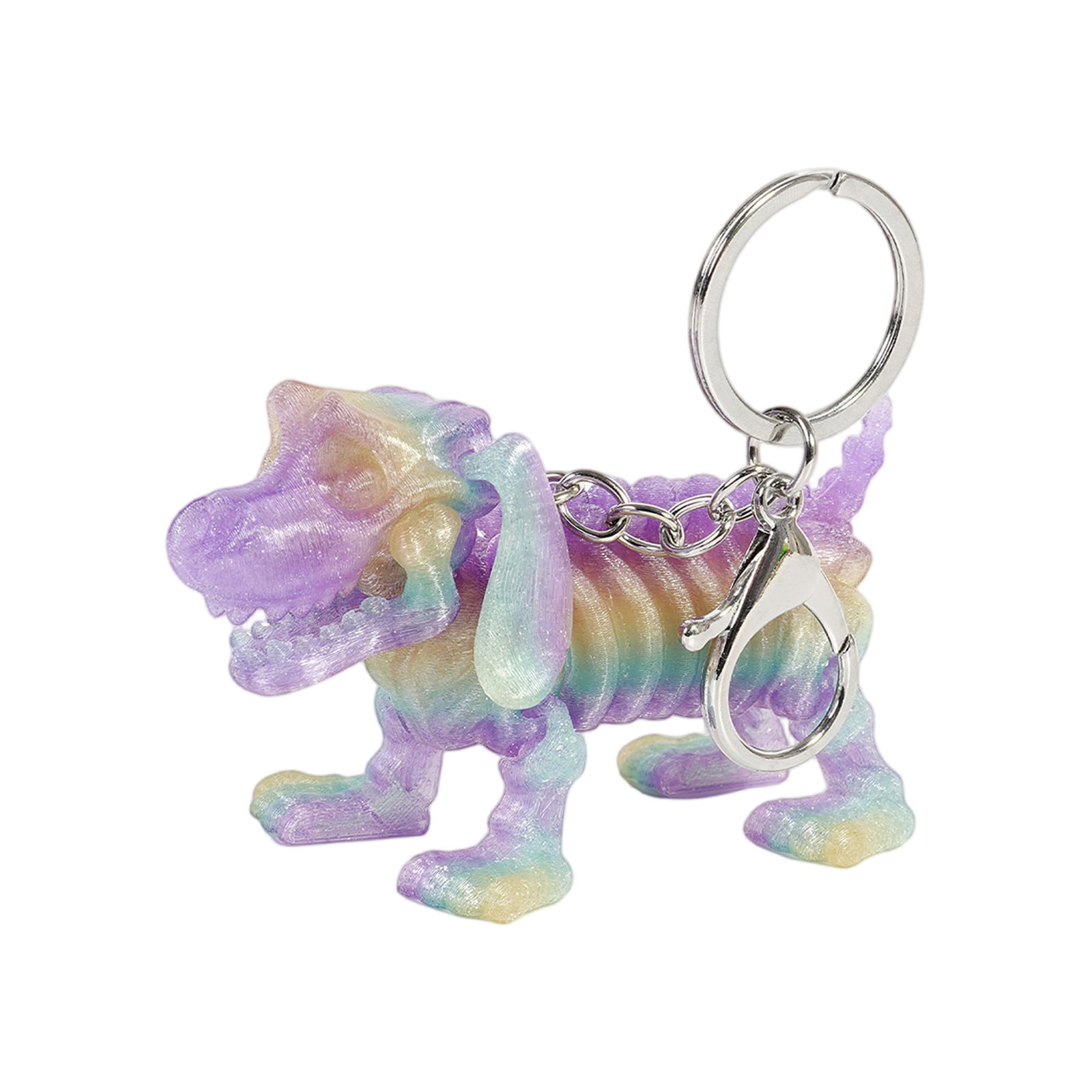 Cute Pink Dog Skeleton Keychain Fun and Durable 3D Printed Animal Key ...