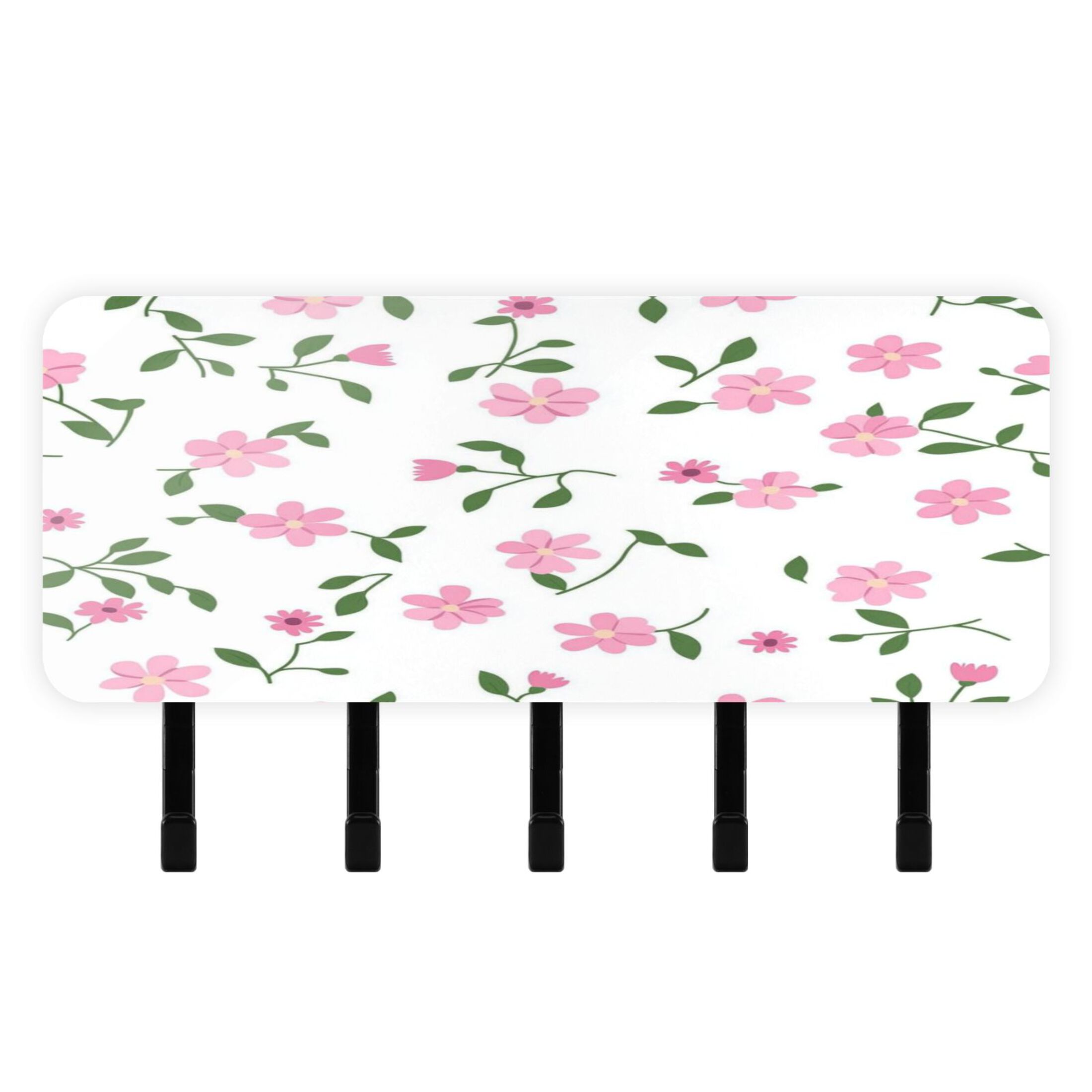 Cute Pink Flower Pattern Key Holder for Wall Mail Holder Organizer with ...