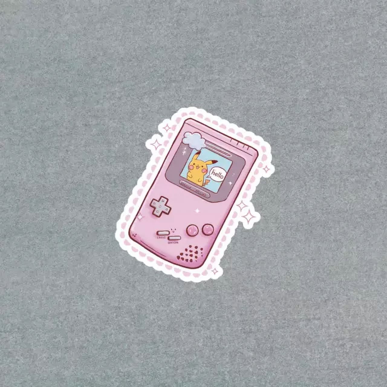 Cute Pink Gameboy Sticker - Retro Gamer Girl Pikachu Kawaii Decalphone ...