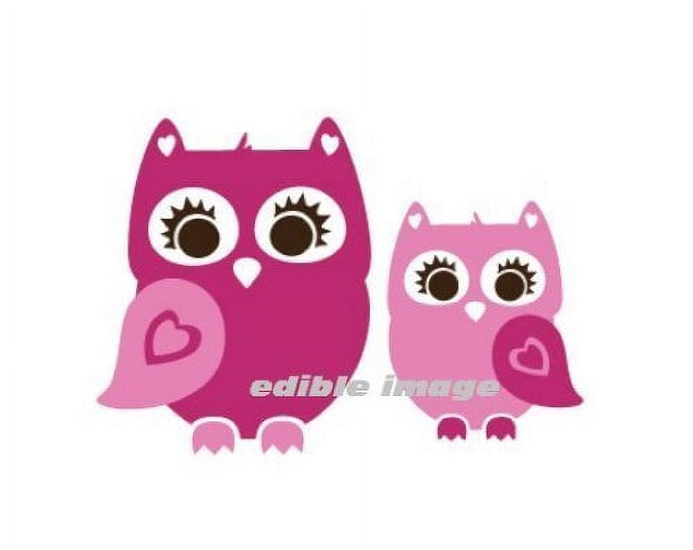 Cute Pink Owl Edible Cake Image Topper - Walmart.com