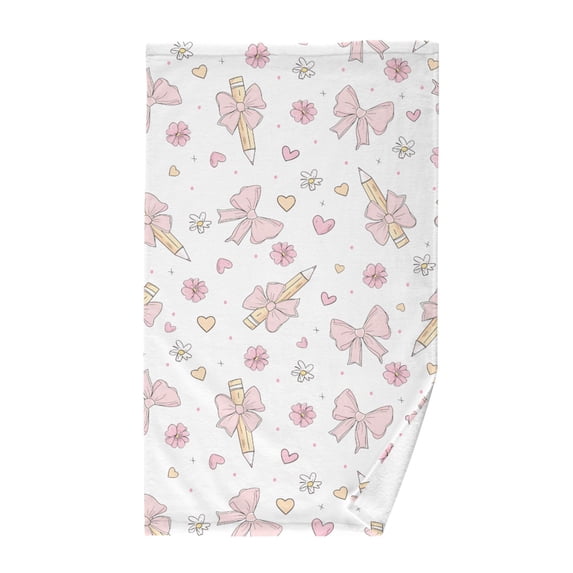 Cute Pink Pattern Bath Towel 100% Cotton Soft Thick High Absorbency ...