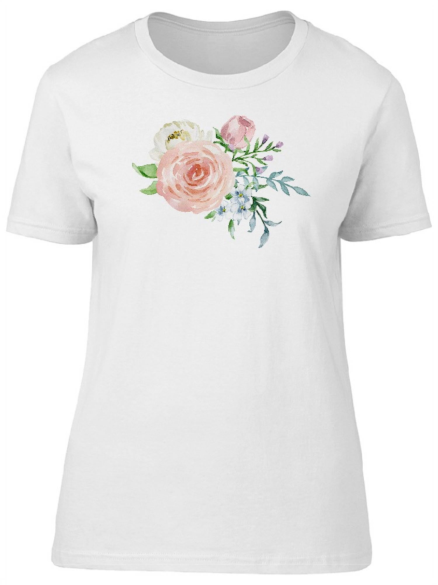 Cute Pink Spring Rose Flower T-Shirt Women -Image by Shutterstock ...