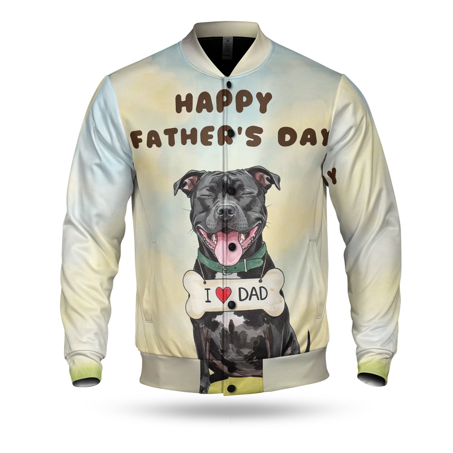 Cute Pitbull Loves Dad Happy Father's Day All Over Print 3D Baseball ...