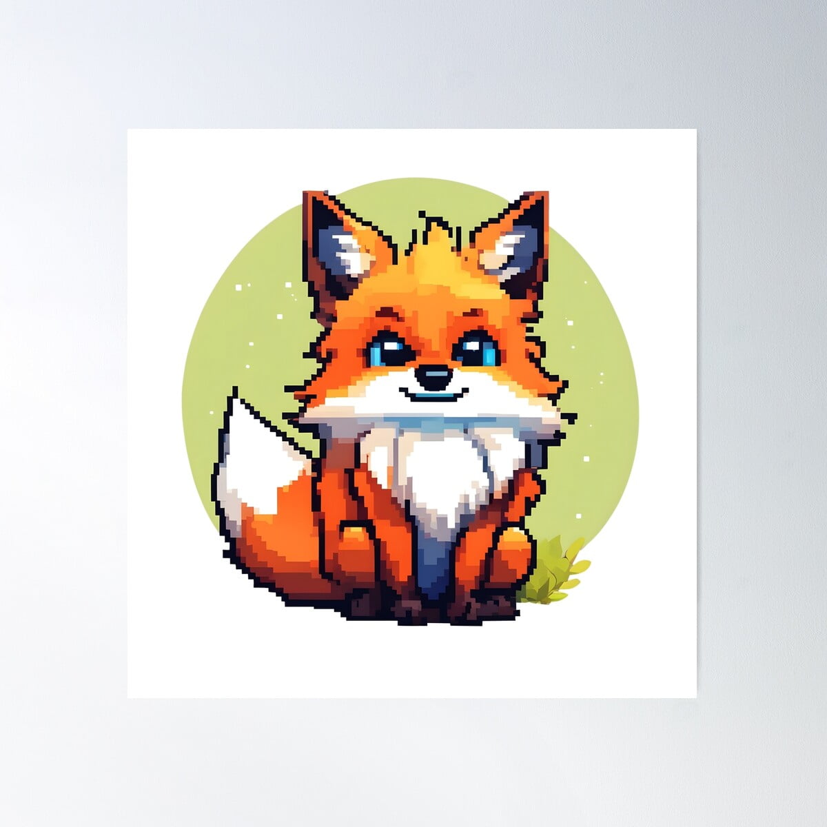 Cute Pixel Art Fox Design For Retro Gamers Poster Wall Art, Modern Wall ...