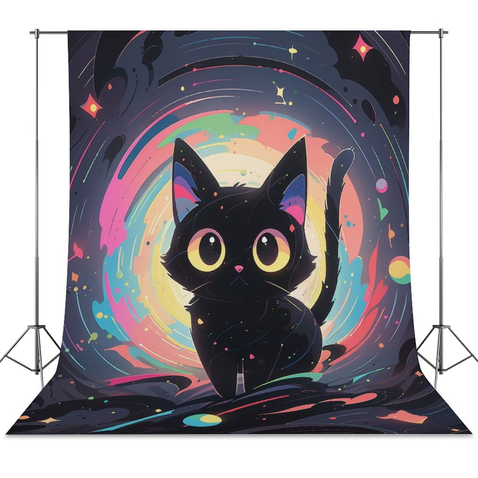 Cute Planet Cat Backdrop Background for Photography Photo Booth ...