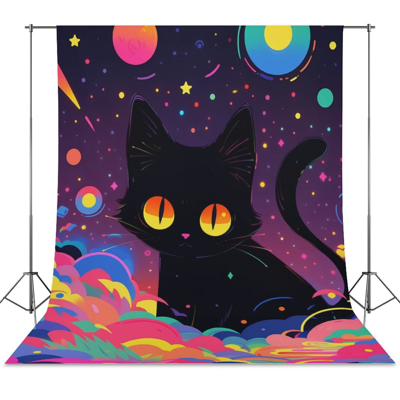 Cute Planet Cat Backdrop Background for Photography Photo Booth ...