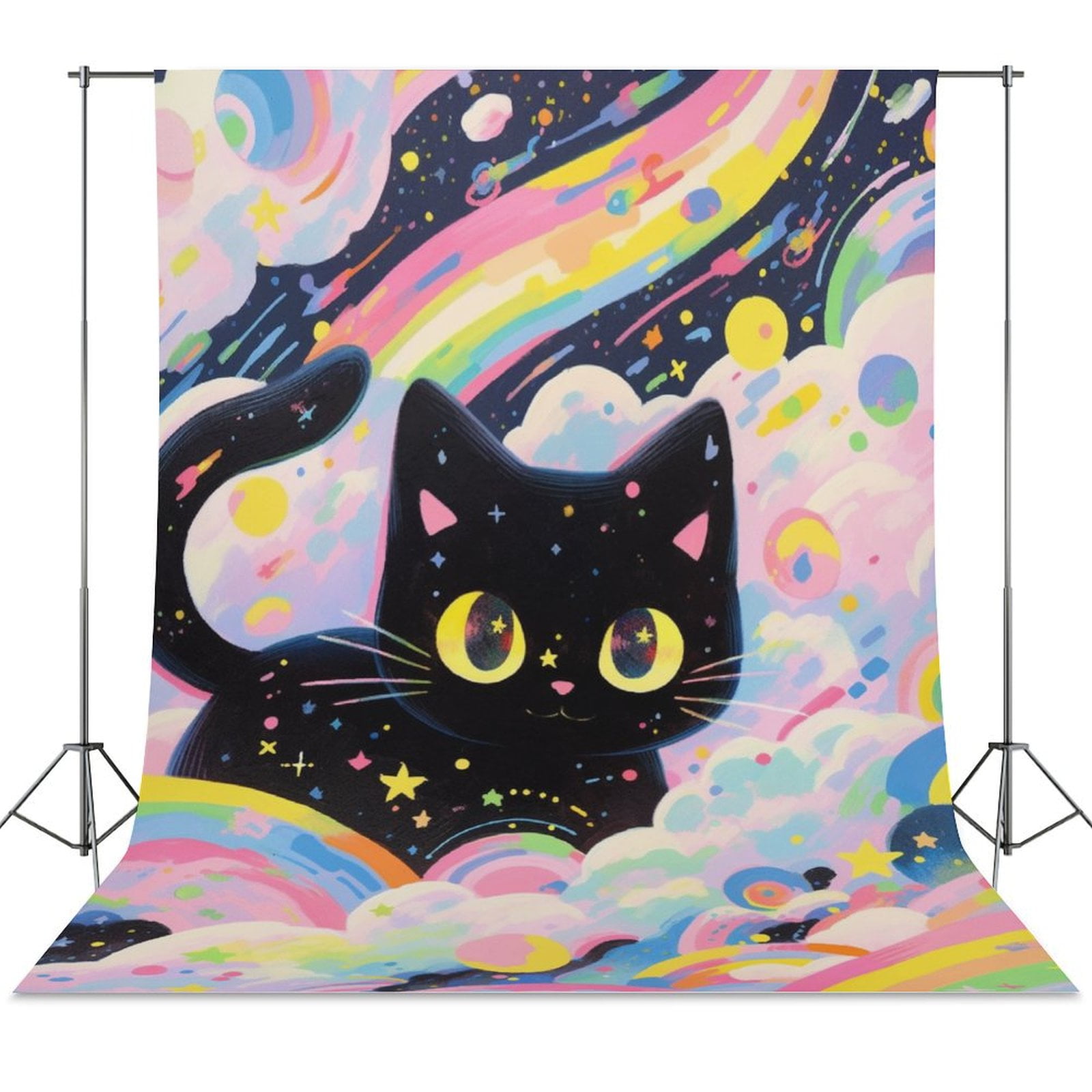 Cute Planet Cat Backdrop Background for Photography Photo Booth ...