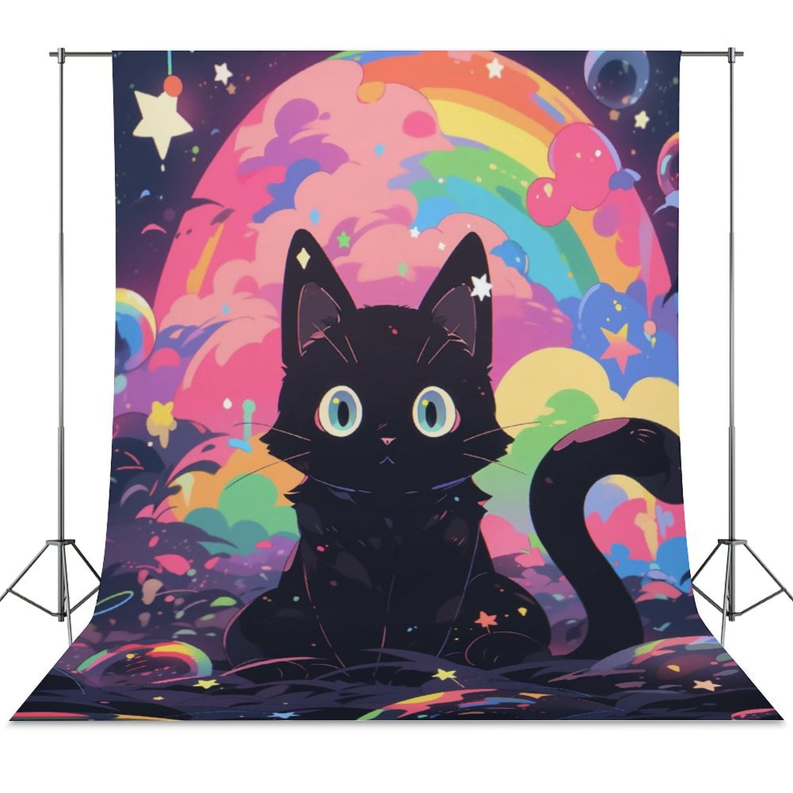 Cute Planet Cat Backdrop Background for Photography Photo Booth ...