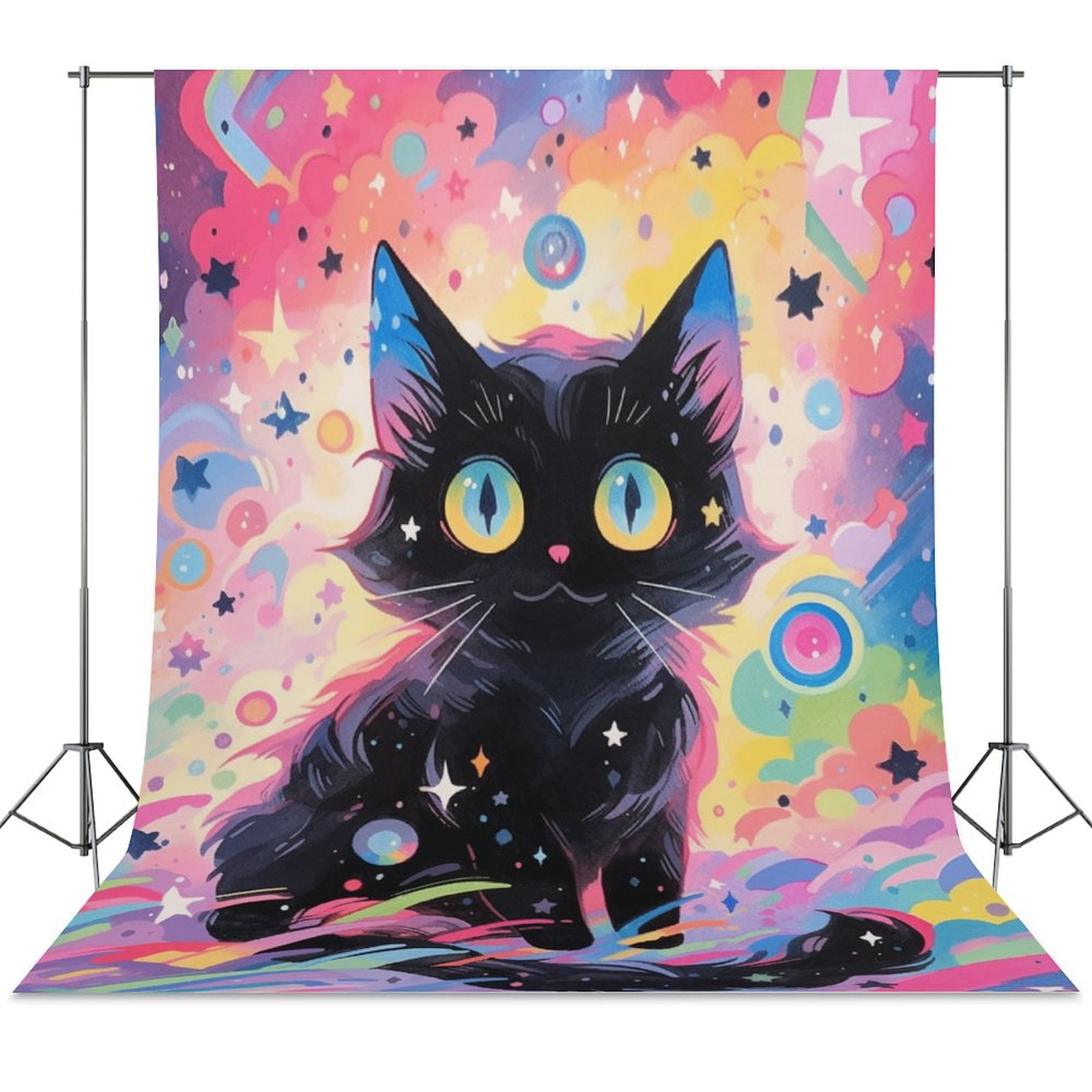 Cute Planet Cat Backdrops for Photography Kids Adult Photo Booth Video ...