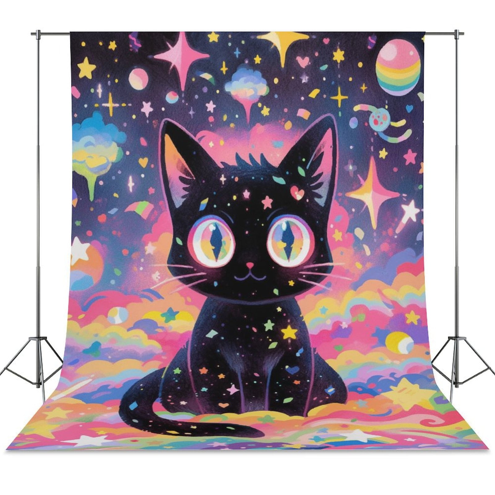 Cute Planet Cat Backdrops for Photography Kids Adult Photo Booth Video ...
