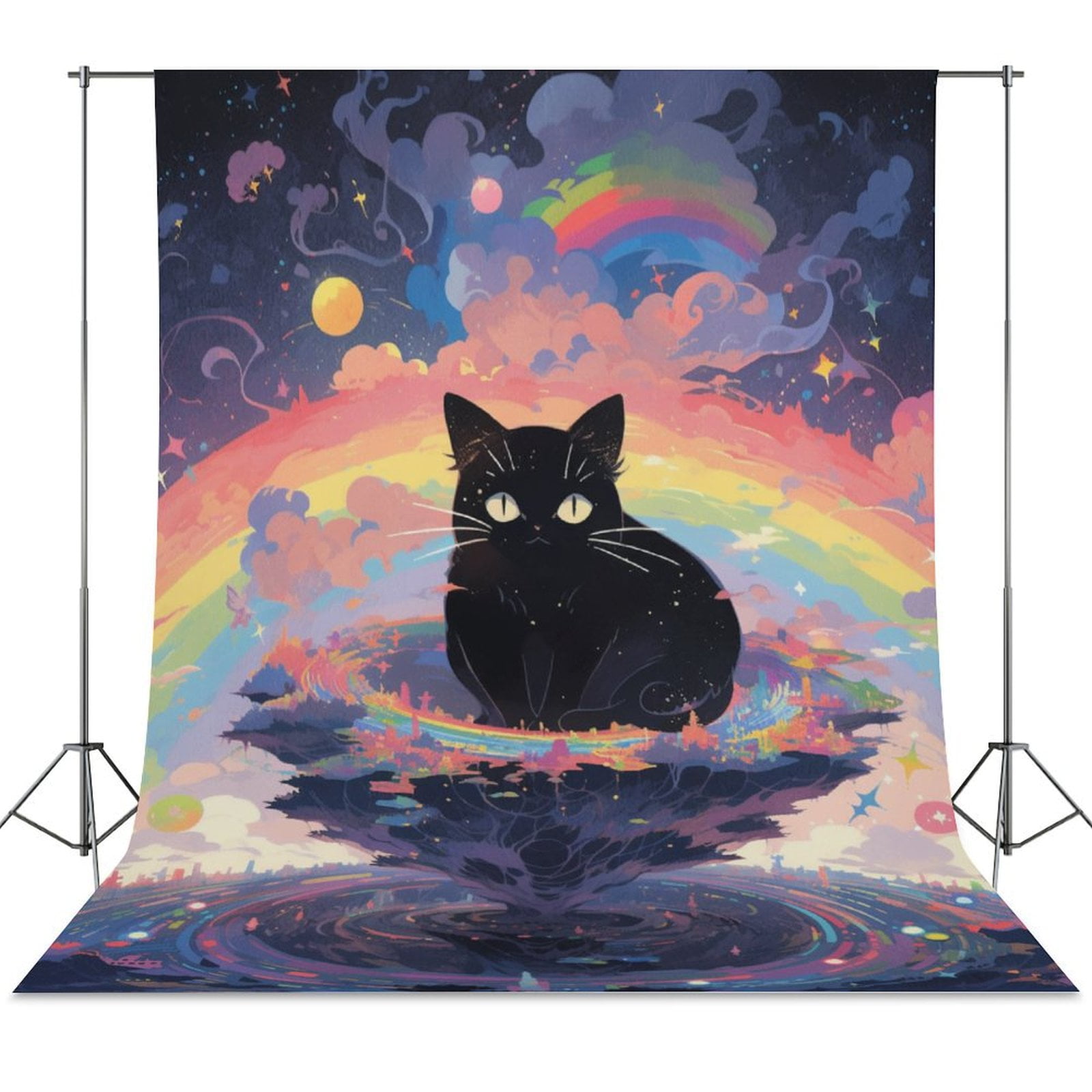 Cute Planet Cat Backdrops for Photography for Party Backdrop Wedding ...