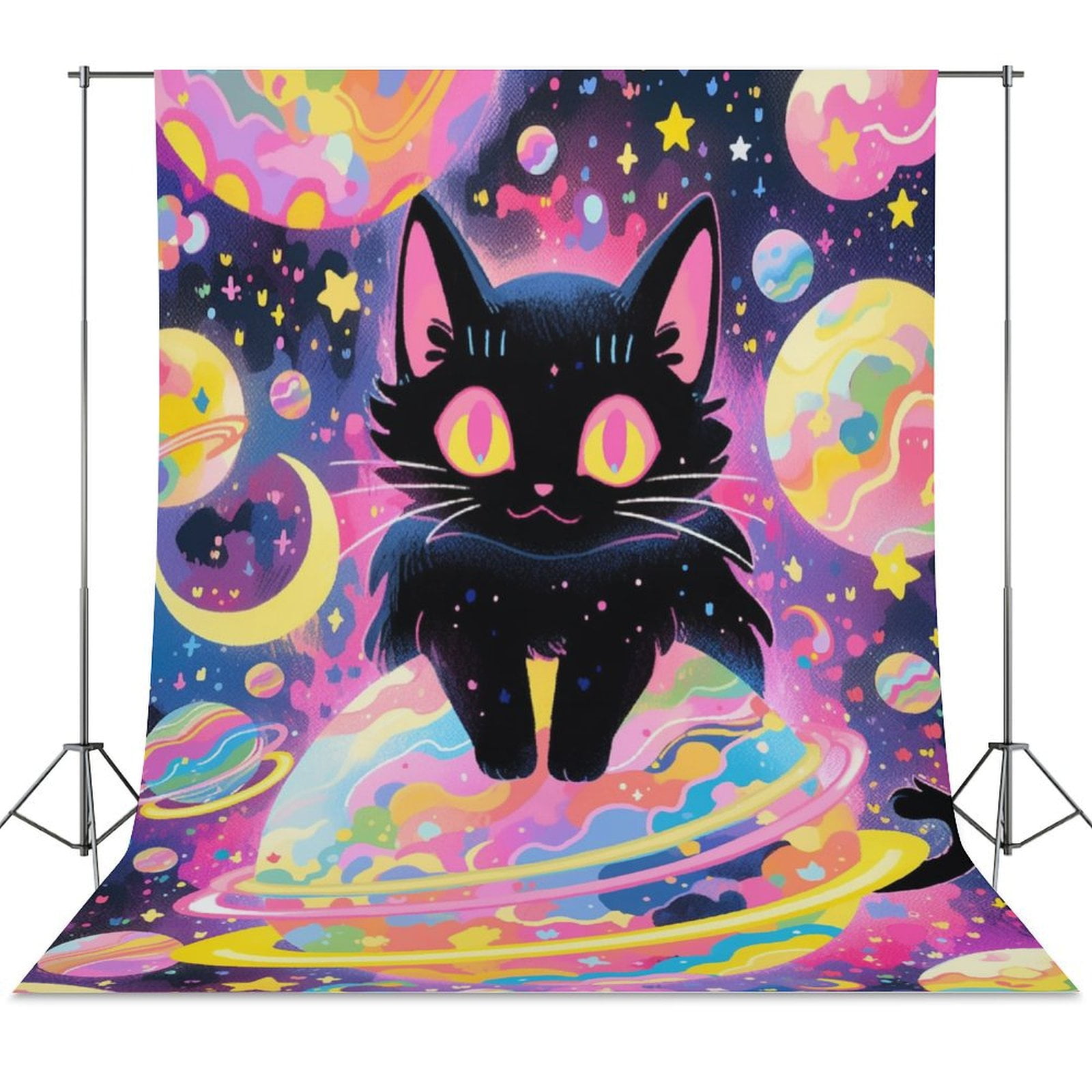 Cute Planet Cat Backdrops for Photography for Party Backdrop Wedding ...