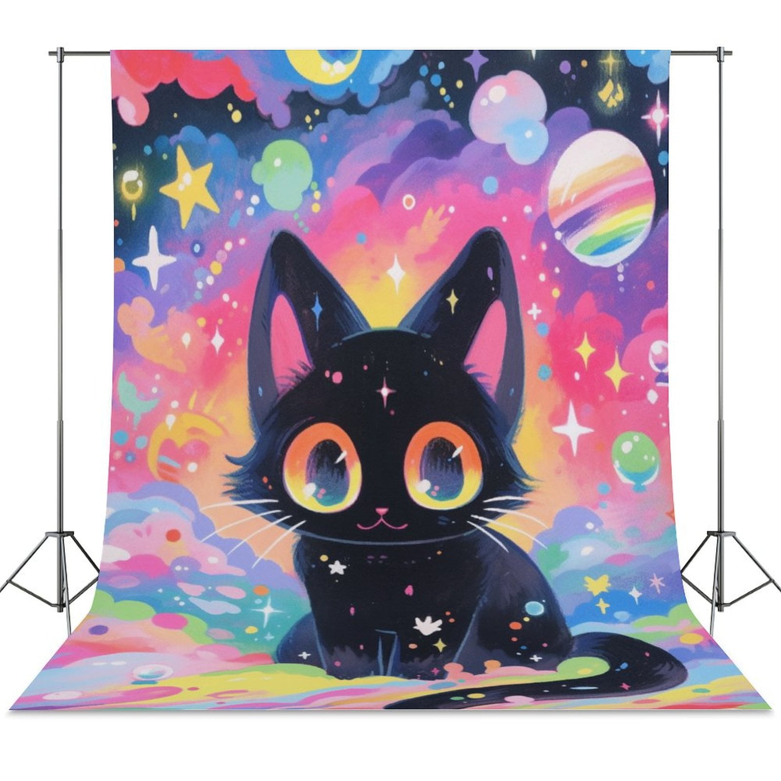 Cute Planet Cat Backdrops for Photography for Party Backdrop Wedding ...