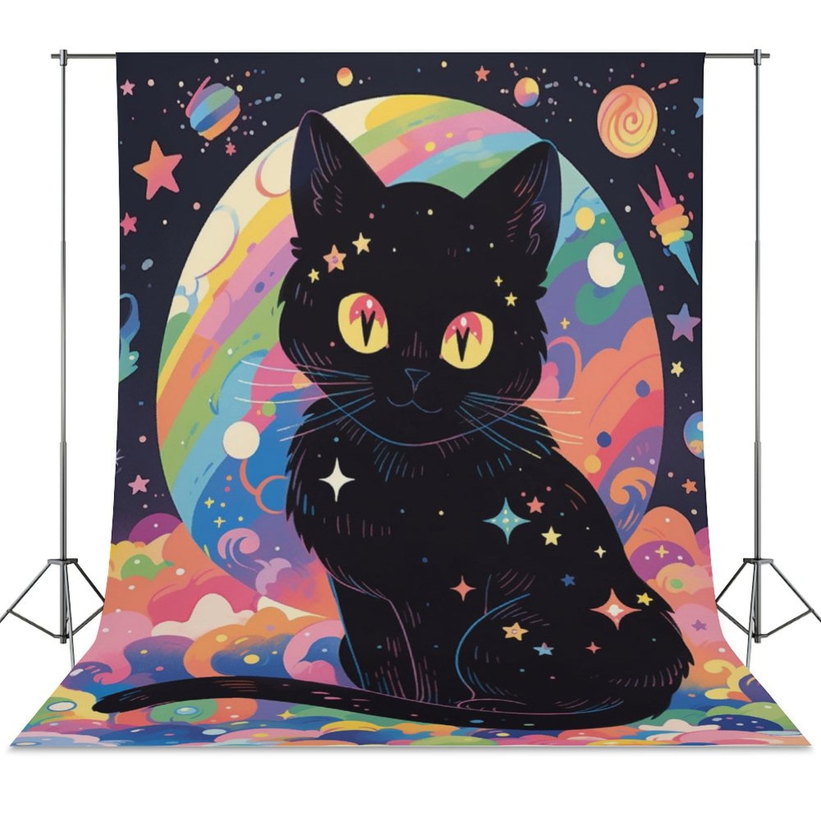 Cute Planet Cat Backdrops for Photography for Party Backdrop Wedding ...