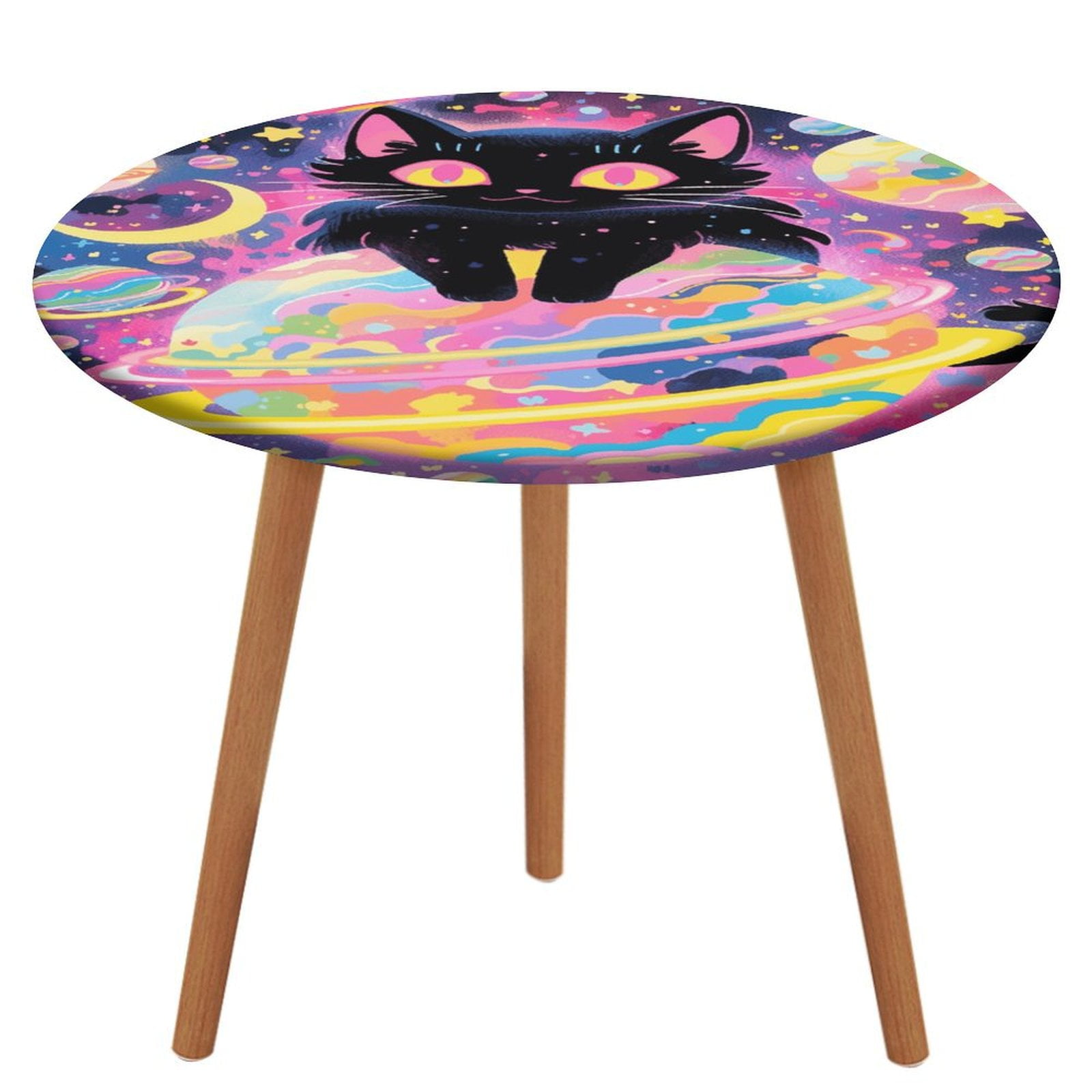 Cute Planet Cat Fitted Table Cover - Waterproof Elastic Edged ...