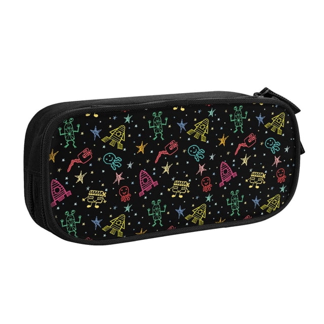 Cute Planets Pattern Custom Cute Pencil Case Large Capacity Space ...