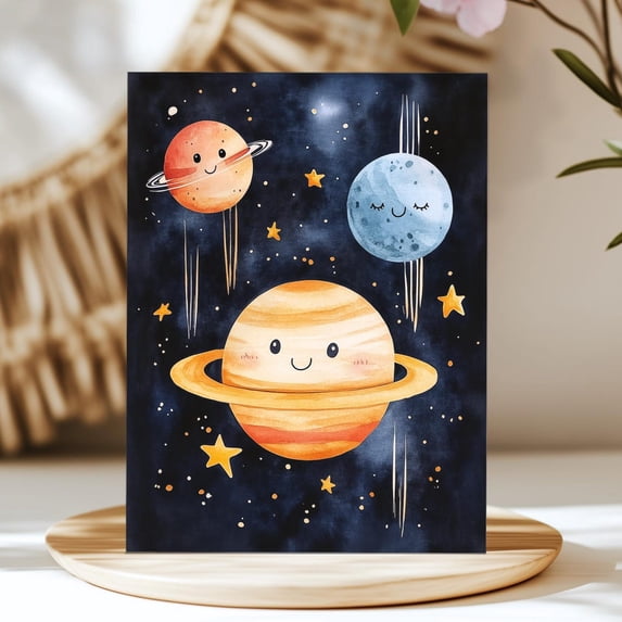 Cute Planets Print, Space Nursery Art, Nursery Decor, Room Art ...