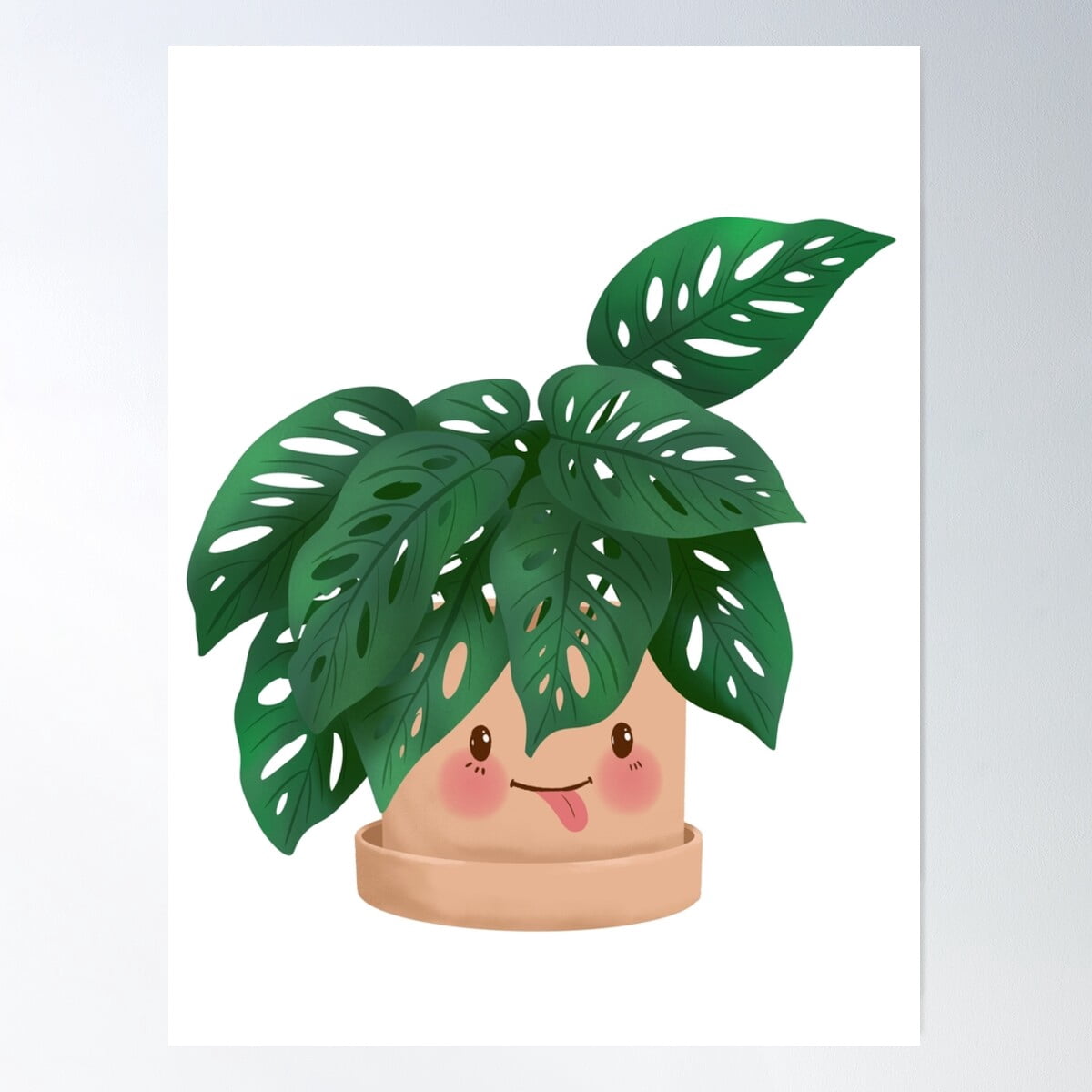 Cute Plant Illustration Monstera Adansonii 2 Poster Wall Art Modern ...