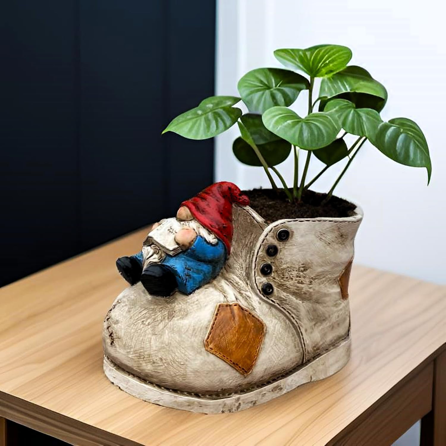 Cute Planter Pot Suitable for Indoor and Outdoor, Small gnome Resin ...