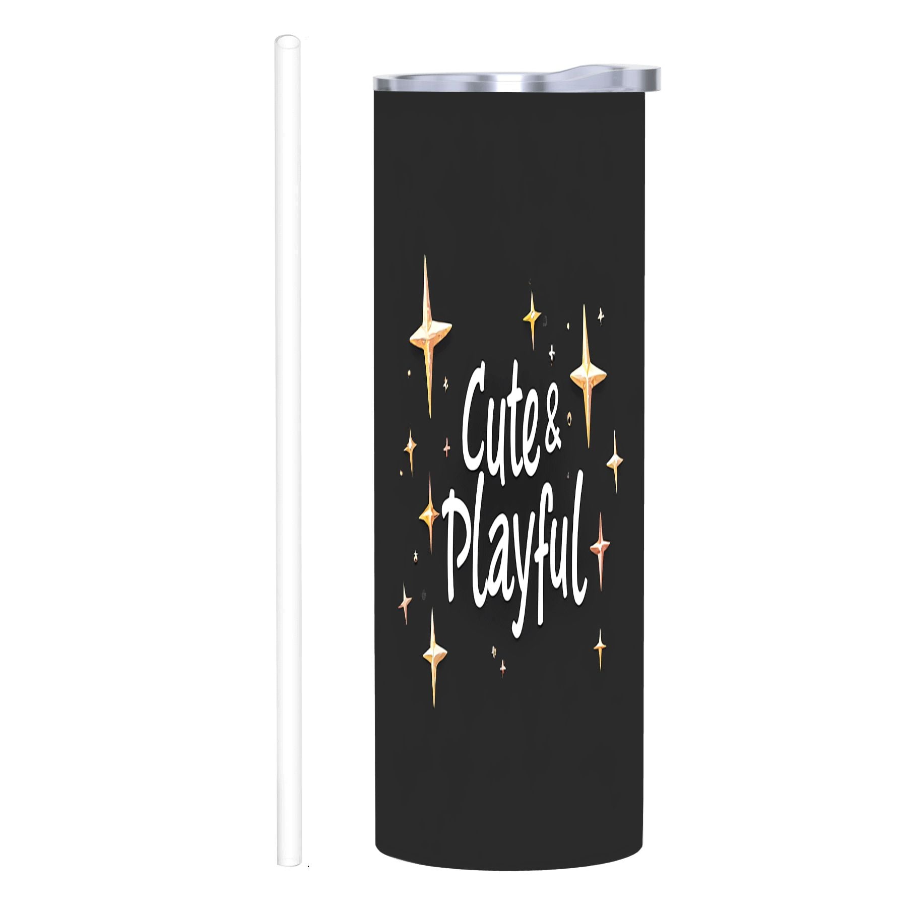 Cute & Playful 20 oz Stainless Steel Insulated Tumbler with Lid & Straw ...