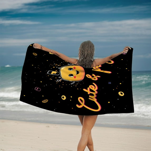 Cute & Playful Cartoon Character Beach Towel - Vibrant Colors Whimsical ...