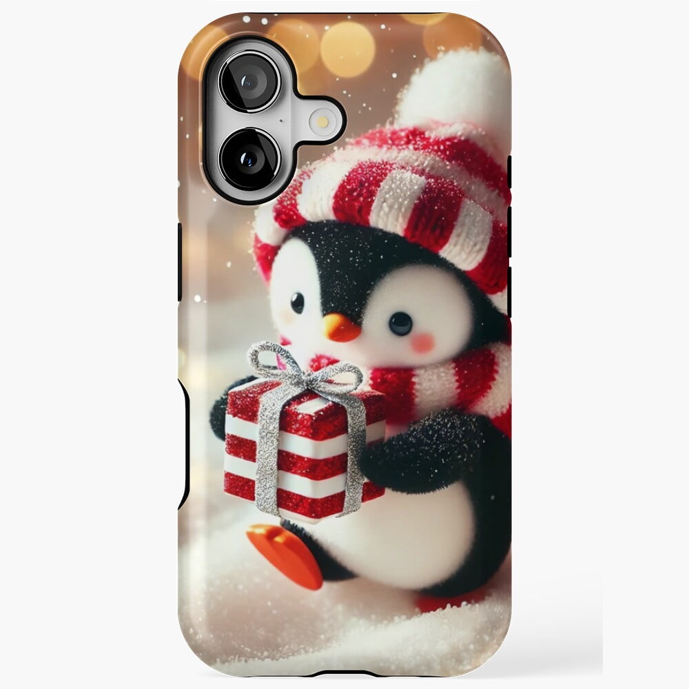 Cute Playful Penguin Christmas Holiday Phone Case 17 16 15 14 13 12 11 ...
