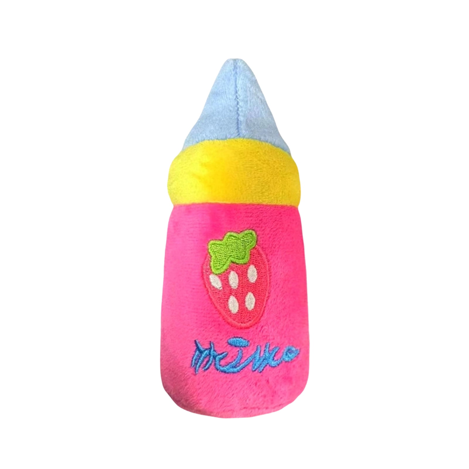 Cute Plush Cartoon Pet Squeaking Toys, Chewable Teething Bottle with ...