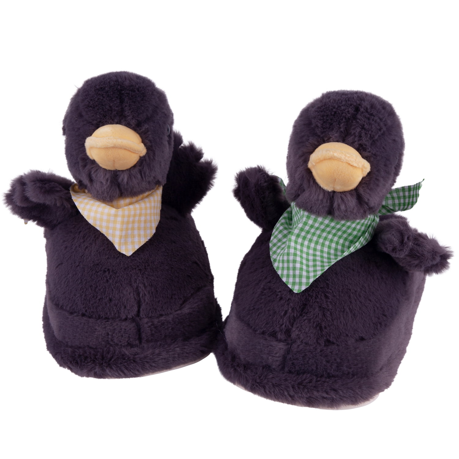 Cute Plush Duck Slippers for Women & Men, Adorable Black Duck Design ...