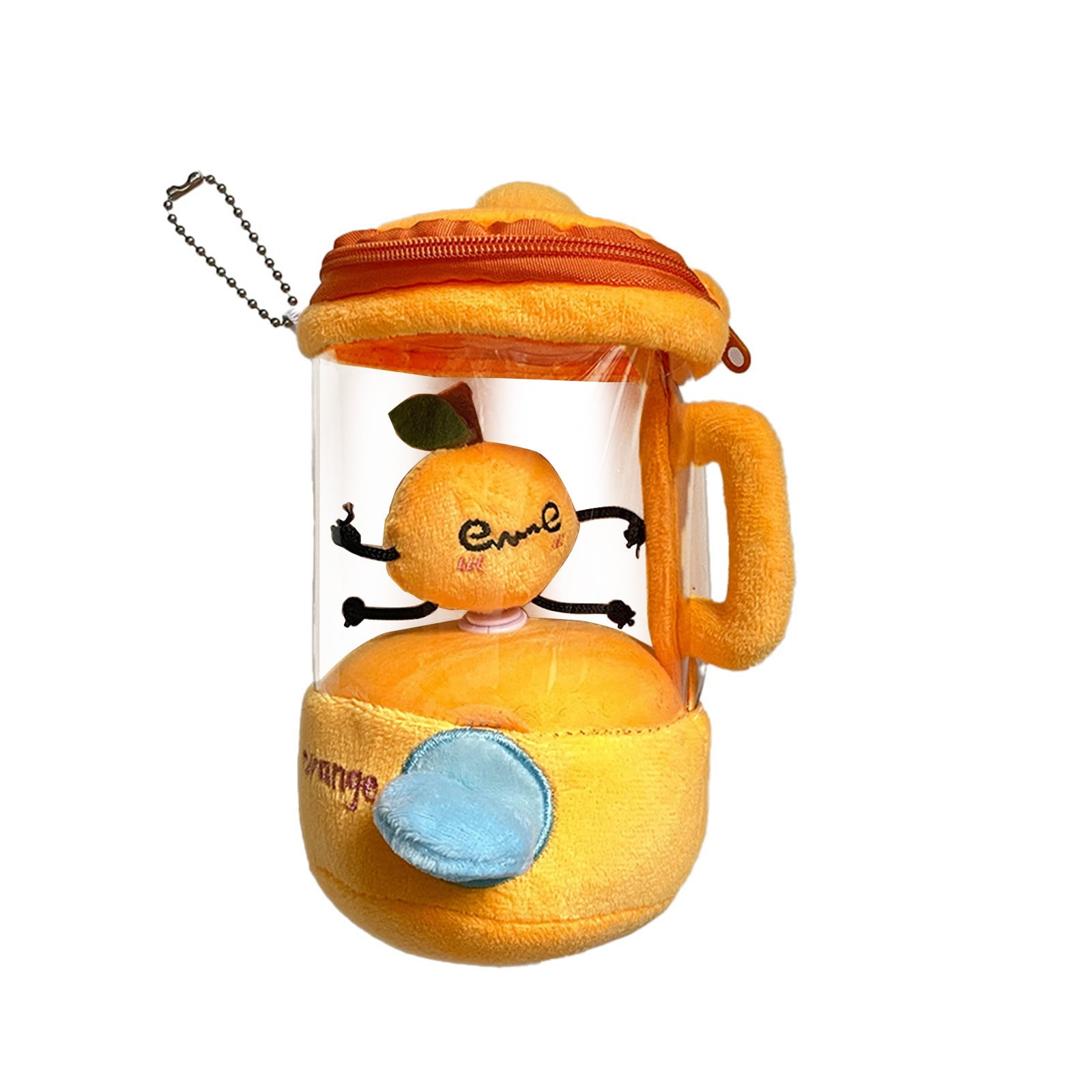 Cute Plush Orange Juice Cup Toy with Handle and Zipper Soft and ...