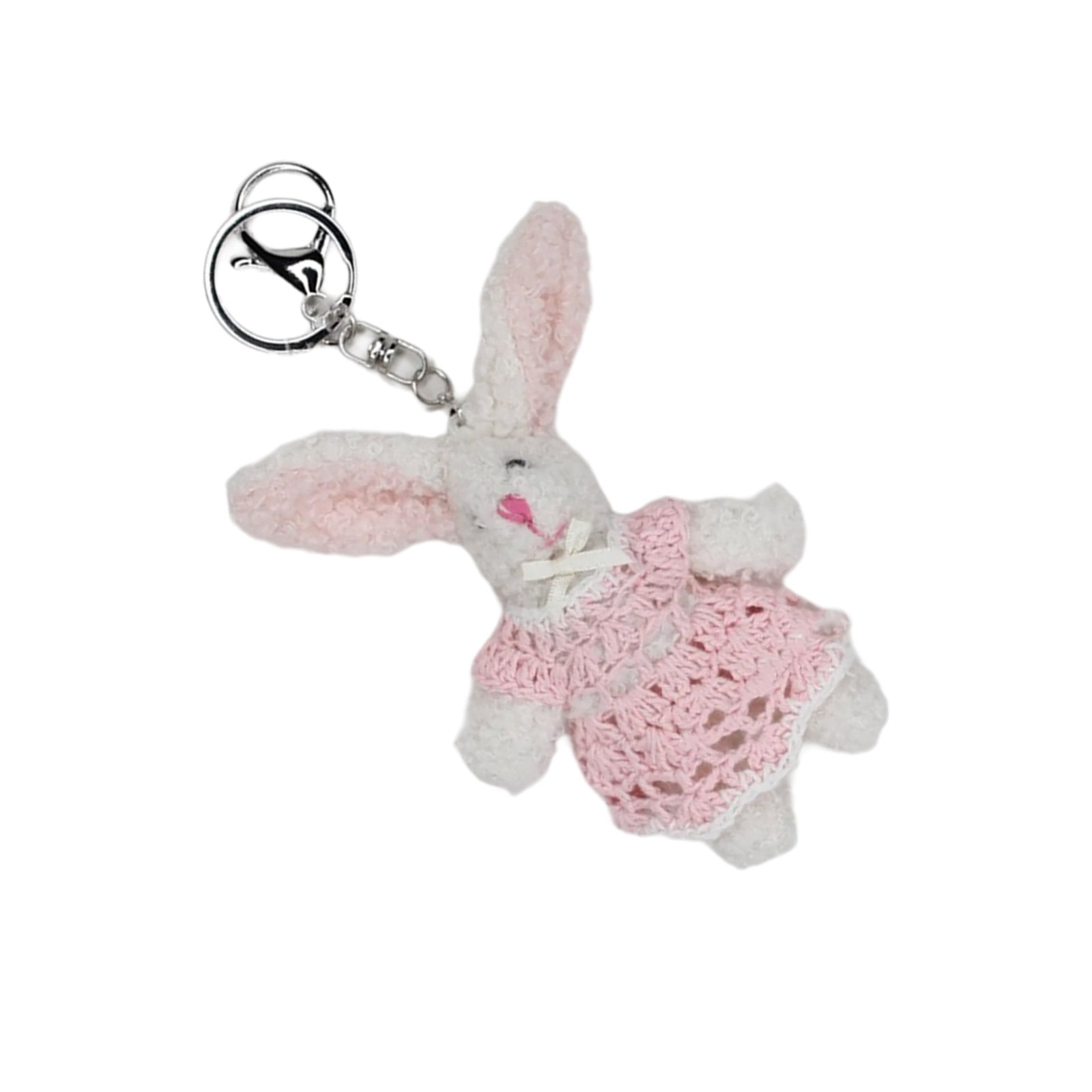Cute Plush Rabbit Keychain Cartoon Doll Toy Big Ear Rabbit Pendant ...