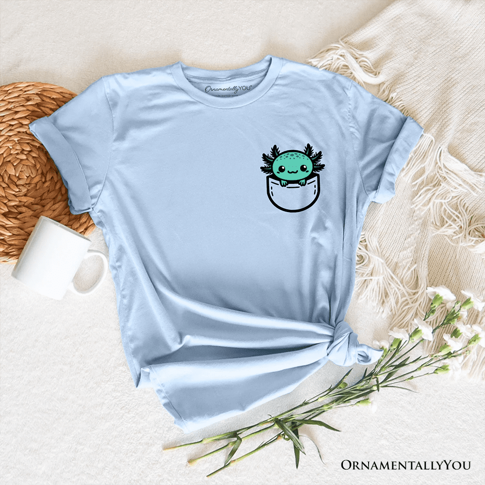 Cute Pocket Green Axolotl T-Shirt, Salamander Animal Tee - Walmart.com