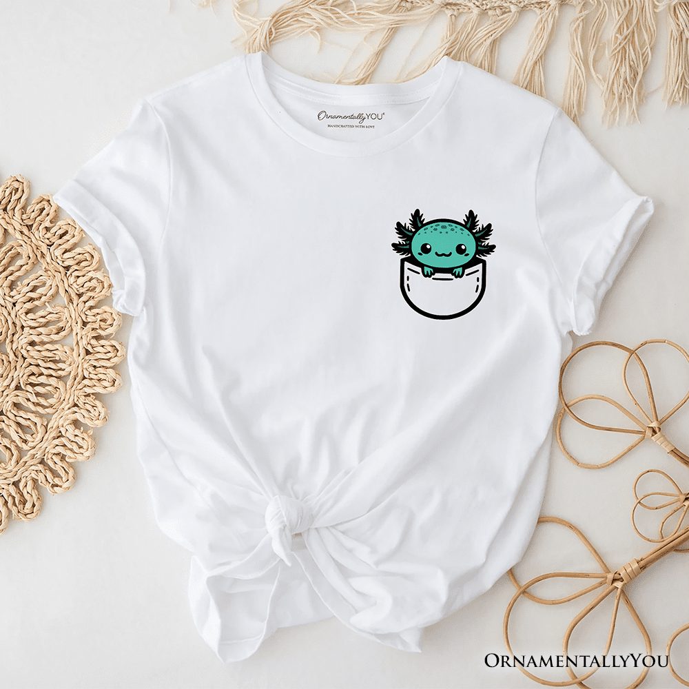 Cute Pocket Green Axolotl T-Shirt, Salamander Animal Tee - Walmart.com